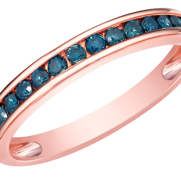 Blue Diamond Anniversary Ring - Etsy