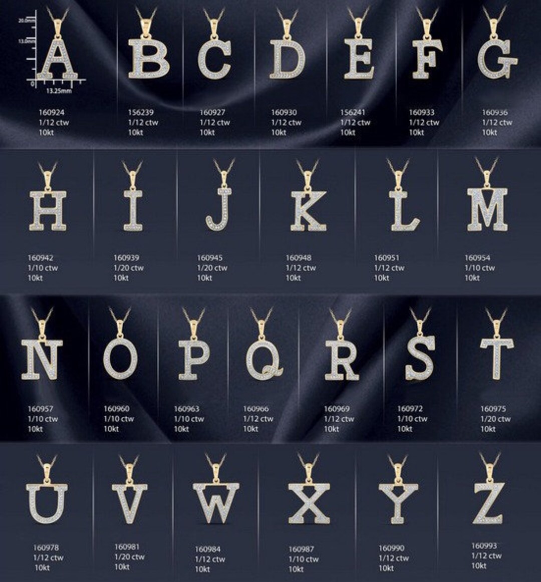 Diamond Initials Letter Pendant 10k Gold - Etsy