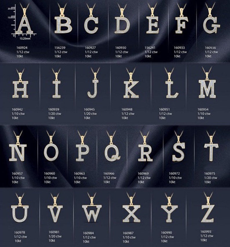 Diamond Initials Letter Pendant 10k Gold - Etsy
