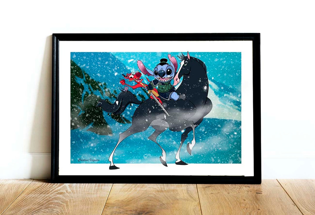 Stitch, Mulan, Mulan Princess, Fanart, Disney, Poster, Stitch Print ...