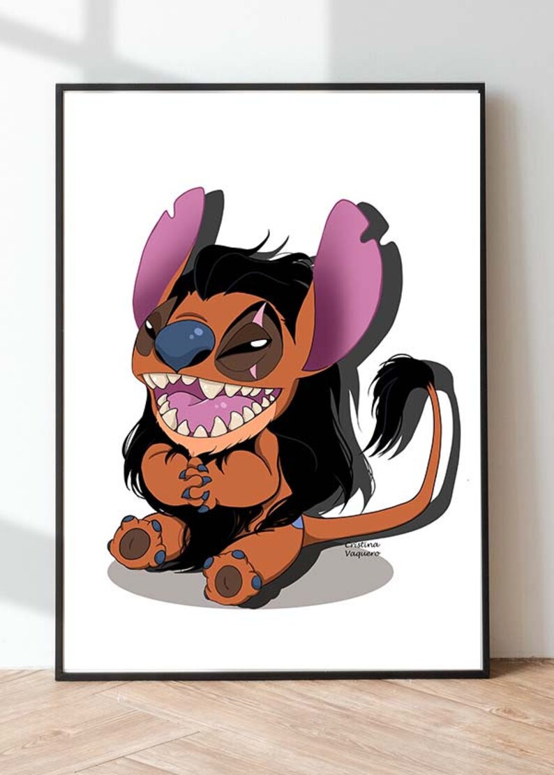 Stitch Scar the Lion King Art Print Stitch Print Digital Art - Etsy ...