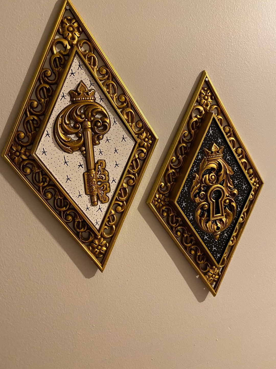 Golden Lock and Key Set - Etsy