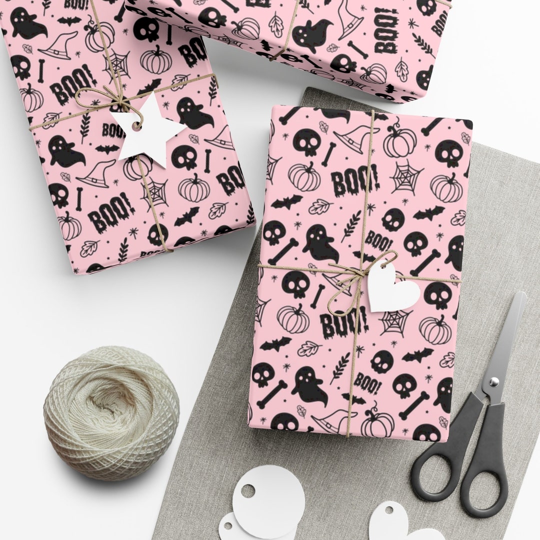 Halloween Wrapping Paper, Ghost Gift Wrap Paper for Kids, Birthday ...