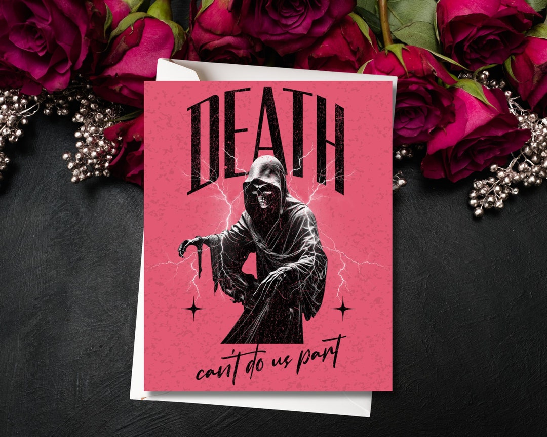 Grim Reaper Goth Anniversary Card for Partner, Handmade Valentine ...
