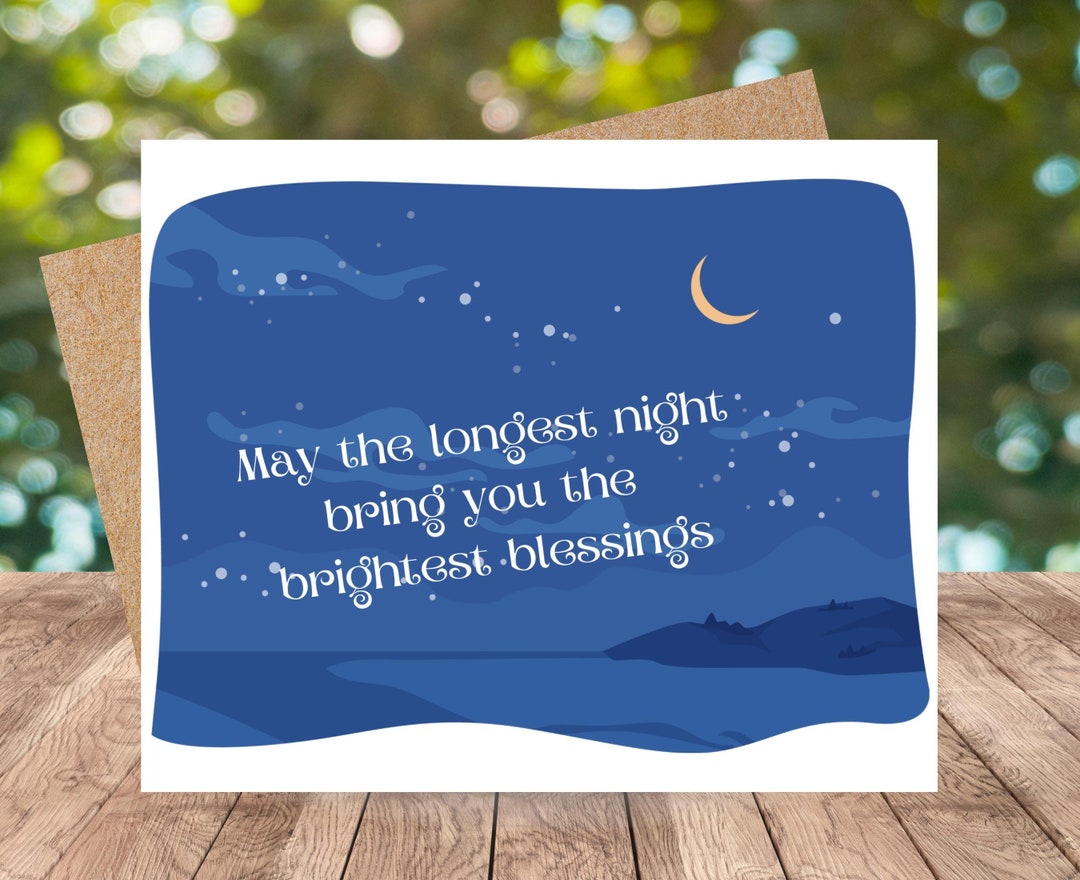 Winter Solstice Card, Celestial Pagan Holiday Handmade Greeting Card ...