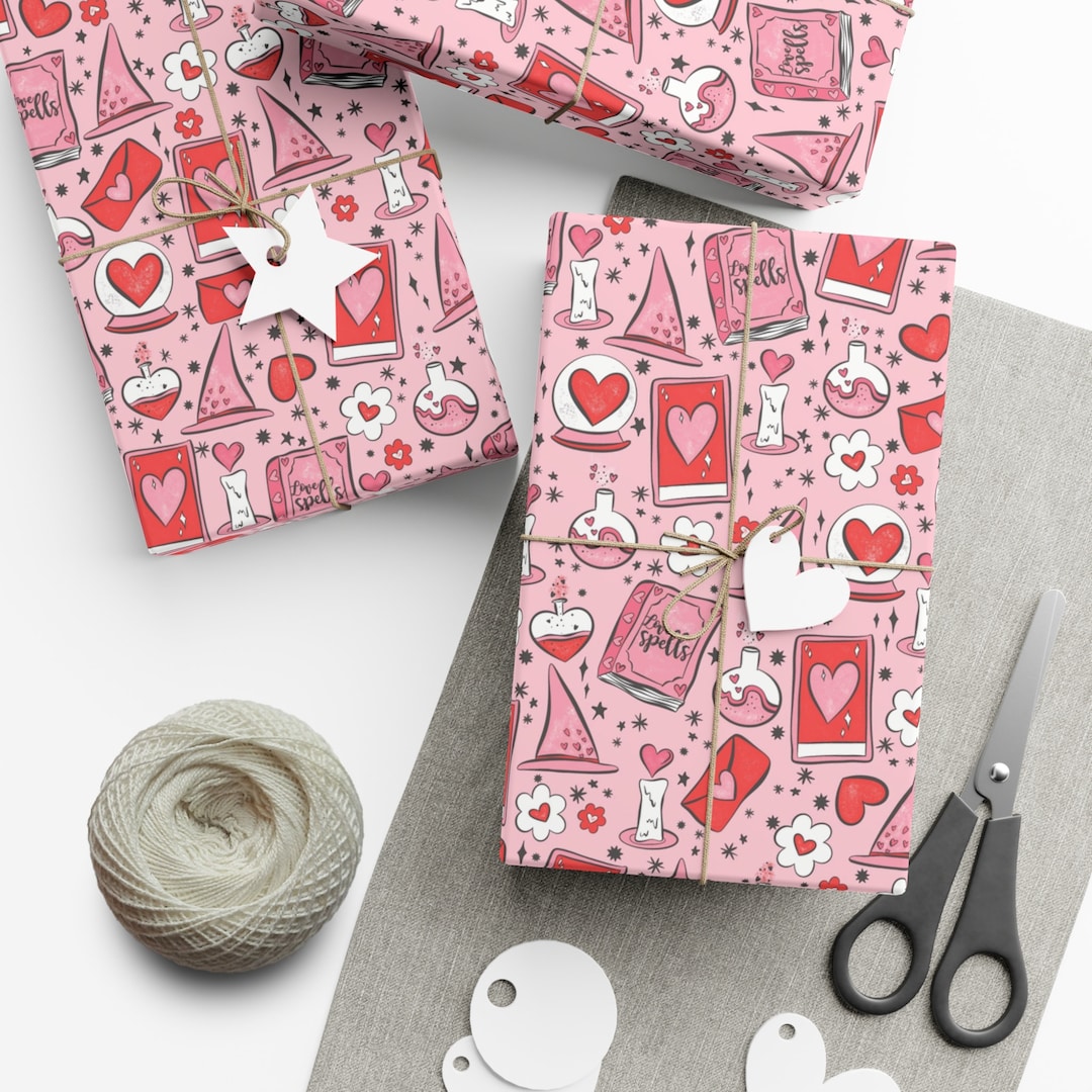 Witchy Valentine Wrapping Paper Galentine Gift Wrap Gift - Etsy