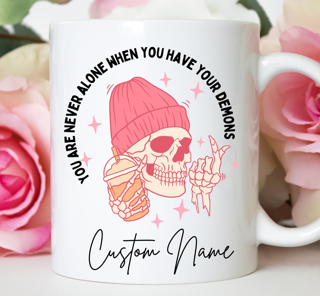 Personalized Emo Coffee Mug, Skeleton Mug, Goth Birthday Gift for Best ...