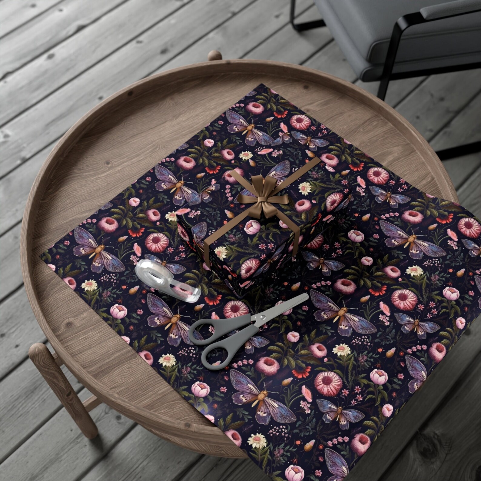Witch Garden Moth Wrapping Paper for All Occasions, Dark Academia Gift ...