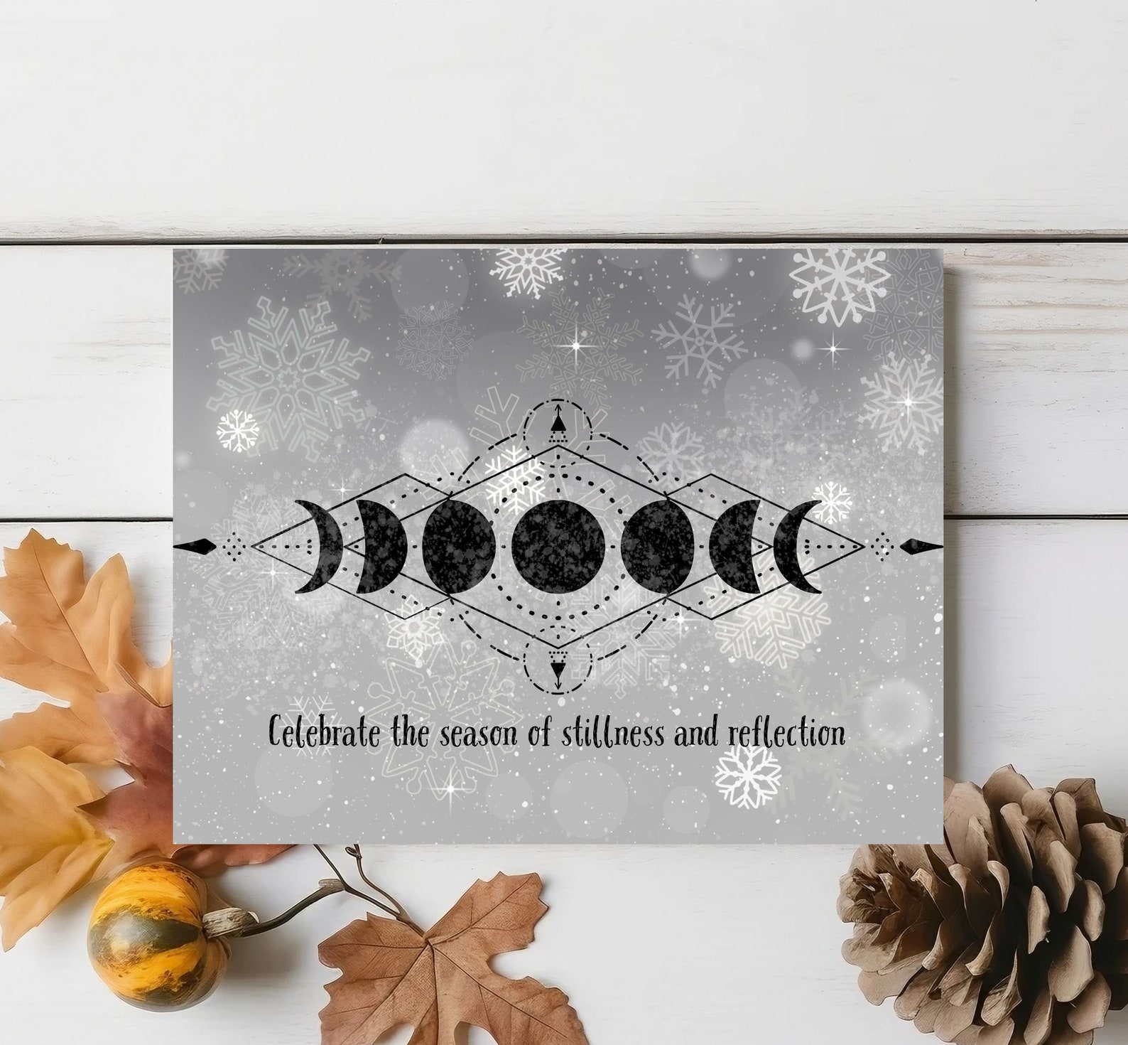 Winter Solstice Card, Handmade Greeting Card Set for Yule, Pagan ...