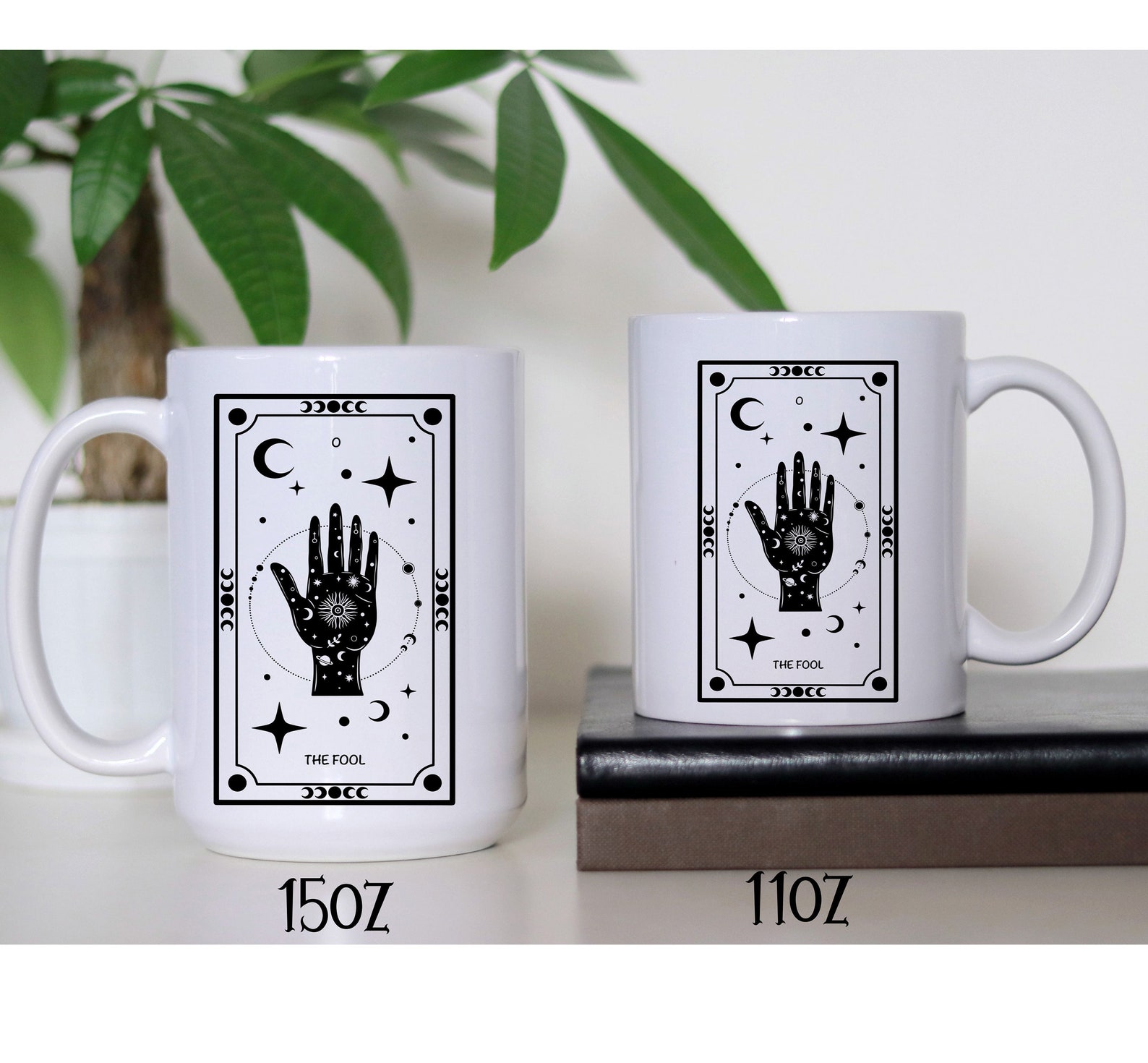 The Fool Tarot Card Mug for Coffee, Palmistry Hand Coffee Mug for Women ...