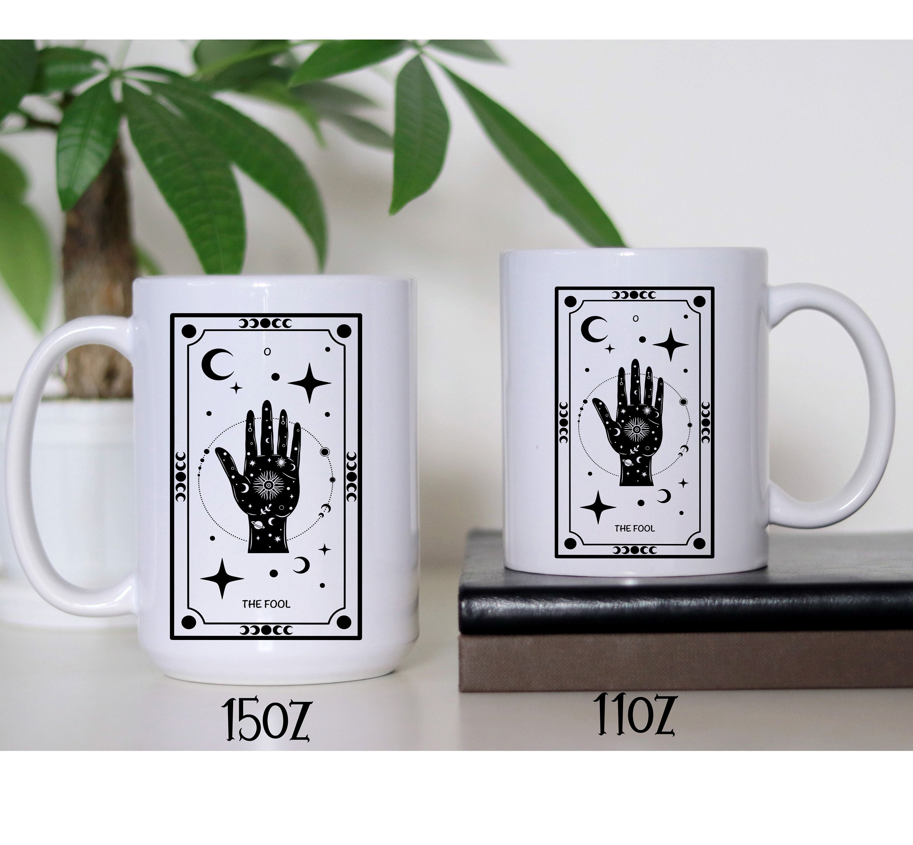 The Fool Tarot Card Mug for Coffee, Palmistry Hand Coffee Mug for Women ...