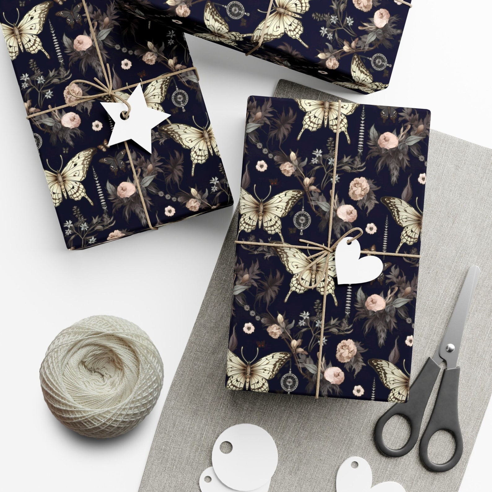 Moody Moth Wrapping Paper, Witchy Gift Wrap for Birthday Gift ...