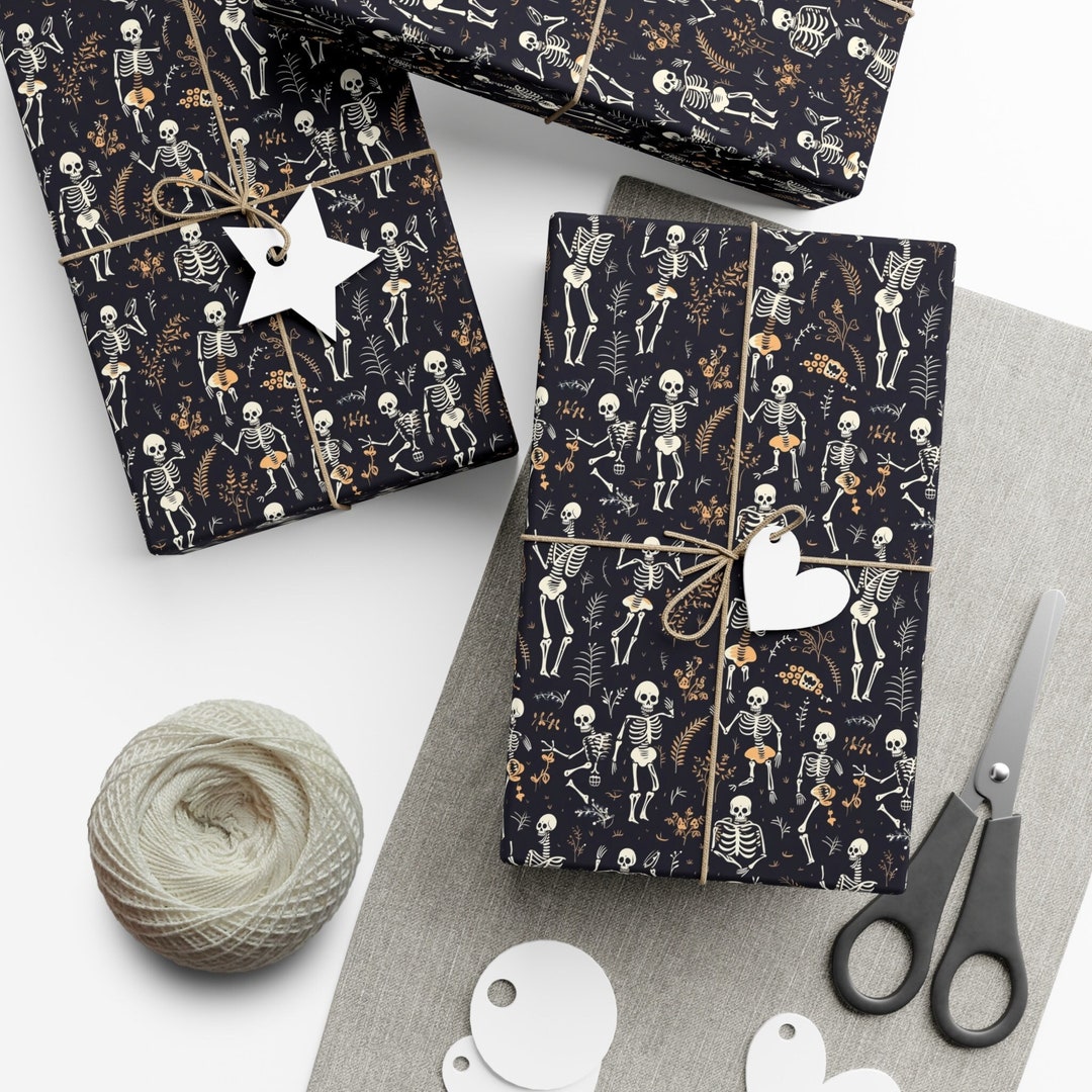 Dancing Skeleton Wrapping Paper, Gift Wrap Paper Gift for Boys ...