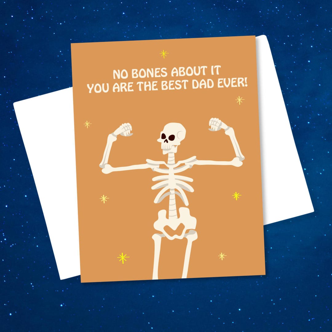 Skeleton Father’s Day Card, Weight Lifting Dad Handmade Greeting Card ...