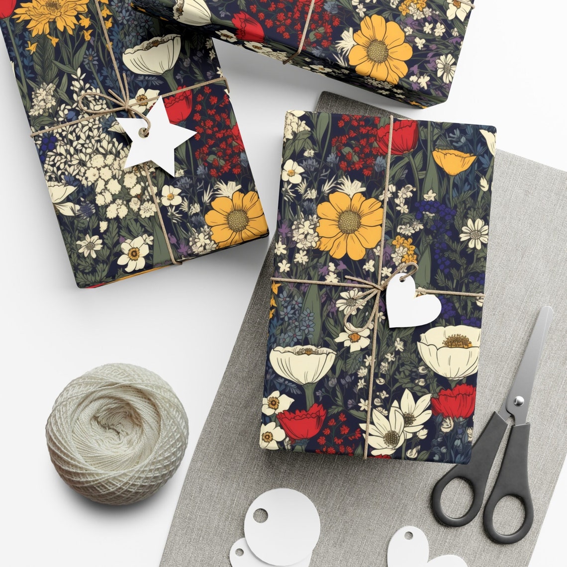 Wildflower Meadow Wrapping Paper for All Occasions, Cottagecore Gift ...
