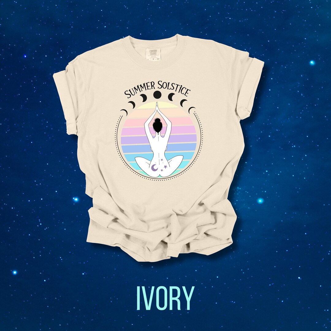 Summer Solstice Shirt, Witchy Yoga Tee, Celestial Boho T-shirt, Moon ...