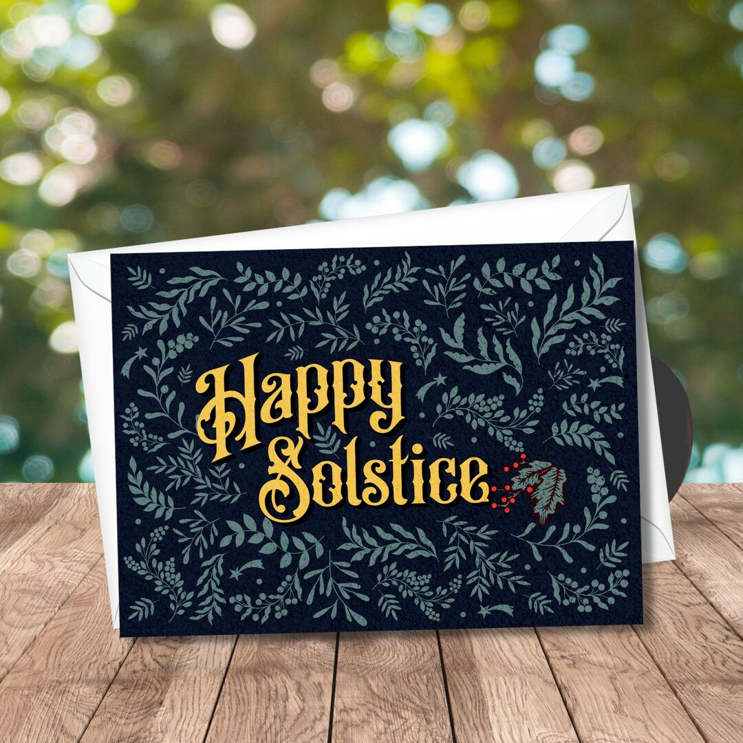 Winter Solstice Greeting Card Set, Classic Design, Holiday Notecard Set ...