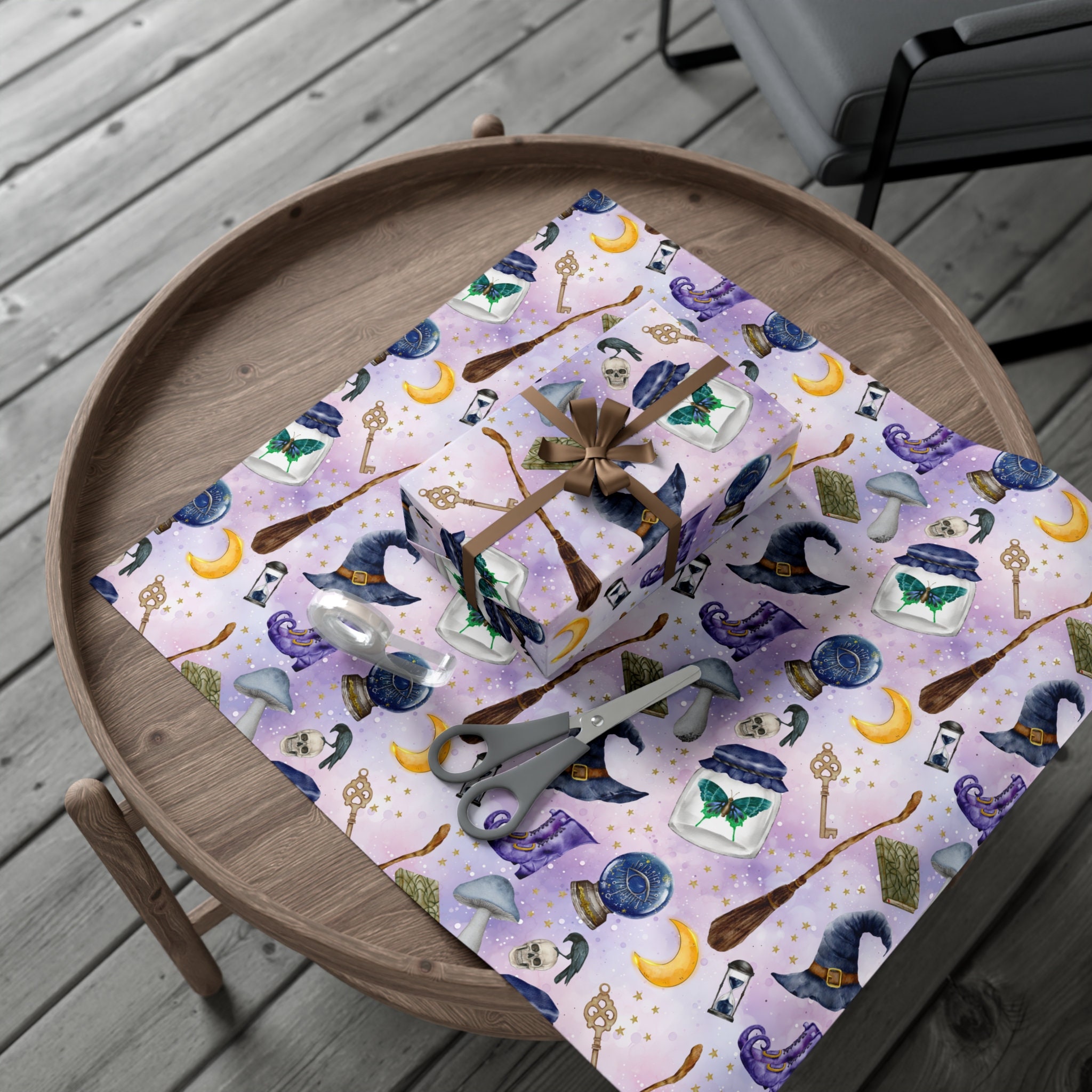 Witchy Wrapping Paper in Purple Perfect for Birthday Gifts for Witches ...
