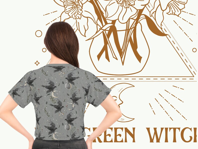 Goth Crop Tops for Teens, Ravencore Raven Shirt, Witchy Gifts for Best ...