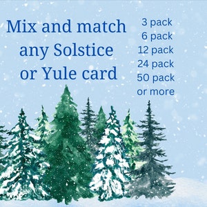 Winter Solstice Card, Handmade Greeting Card Set for Yule, Pagan ...
