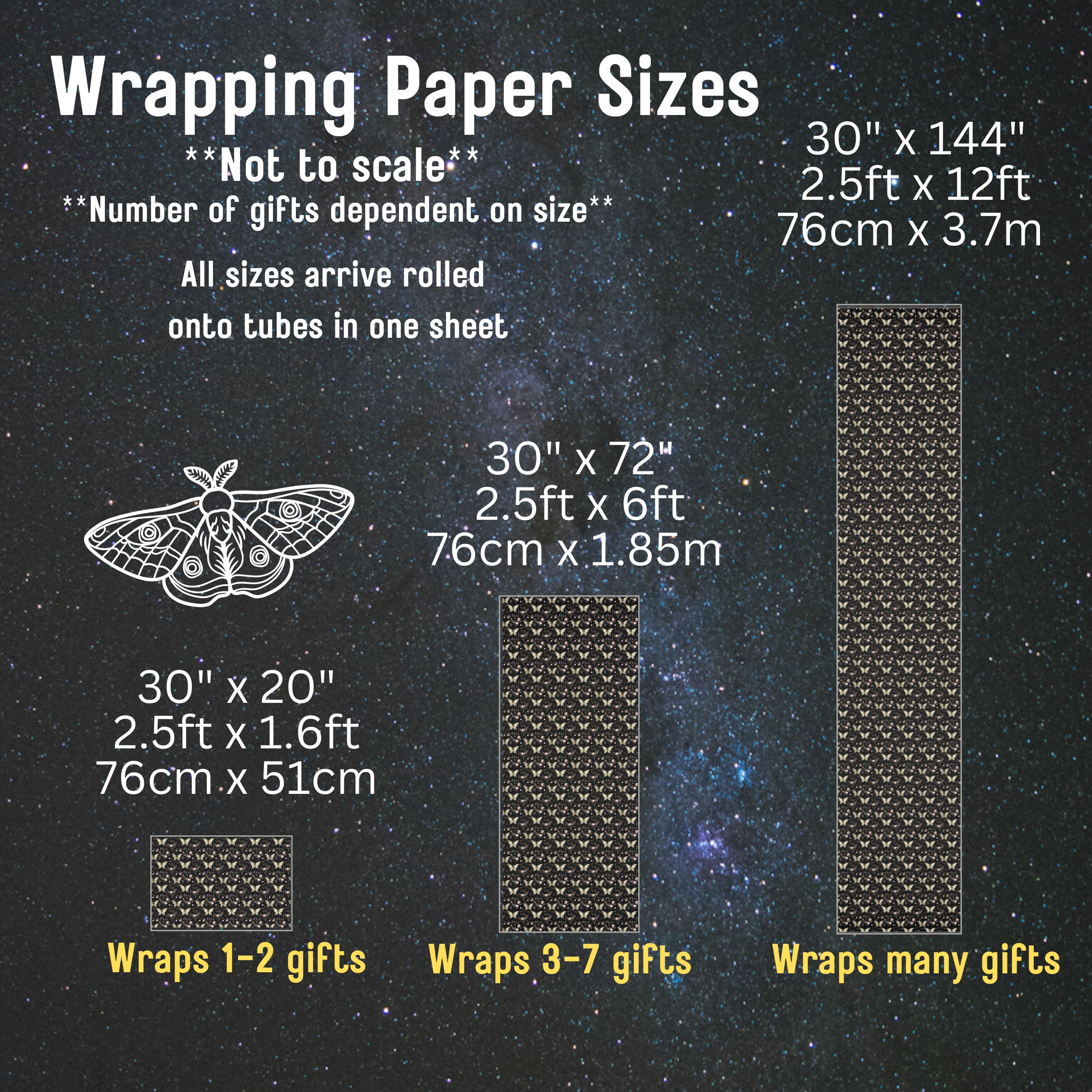 Moody Moth Wrapping Paper, Witchy Gift Wrap for Birthday Gift ...