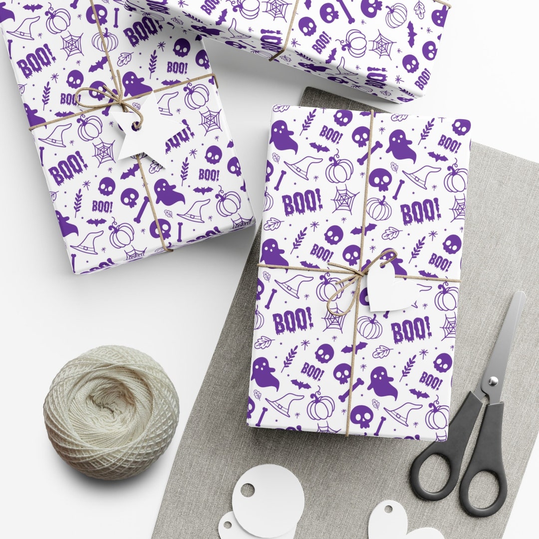 Ghost Wrapping Paper for Halloween, Cute Gift Wrap Paper for Kids ...