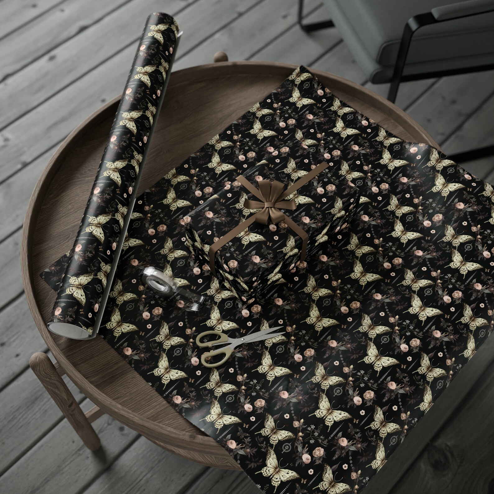 Moody Moth Wrapping Paper, Witchy Gift Wrap for Birthday Gift ...