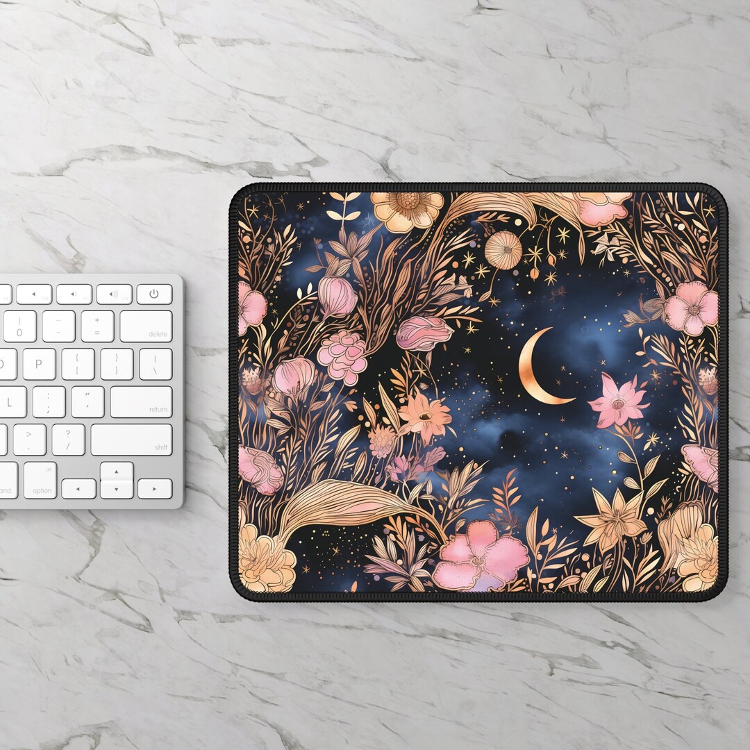 Magikal Moon Mouse Pad and Matching Desk Mat, Beautiful Witchy Night ...