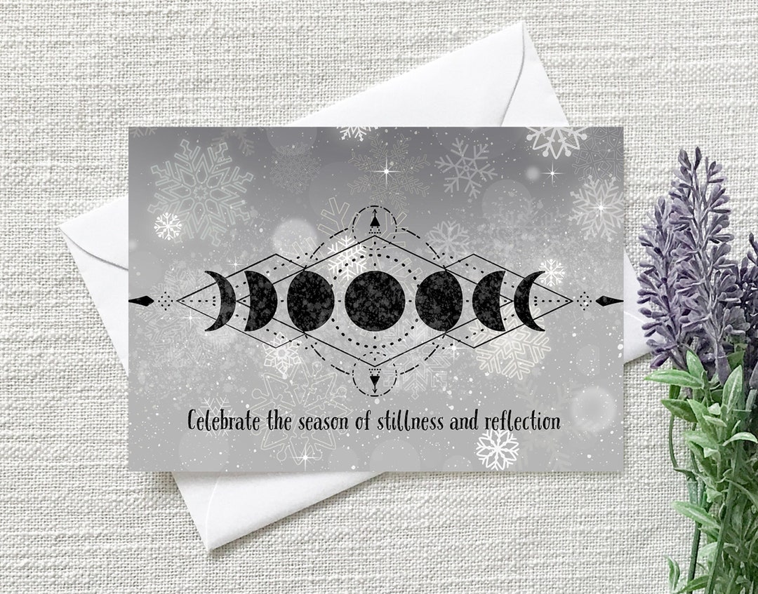 Winter Solstice Card, Handmade Greeting Card Set for Yule, Pagan Holiday Greeting Card, Yuletide ...