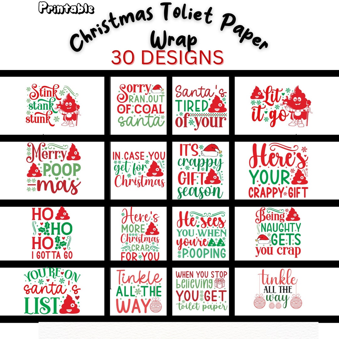 Funny Christmas Toilet Paper Wrap: 30 Designs (digital Print) - Etsy