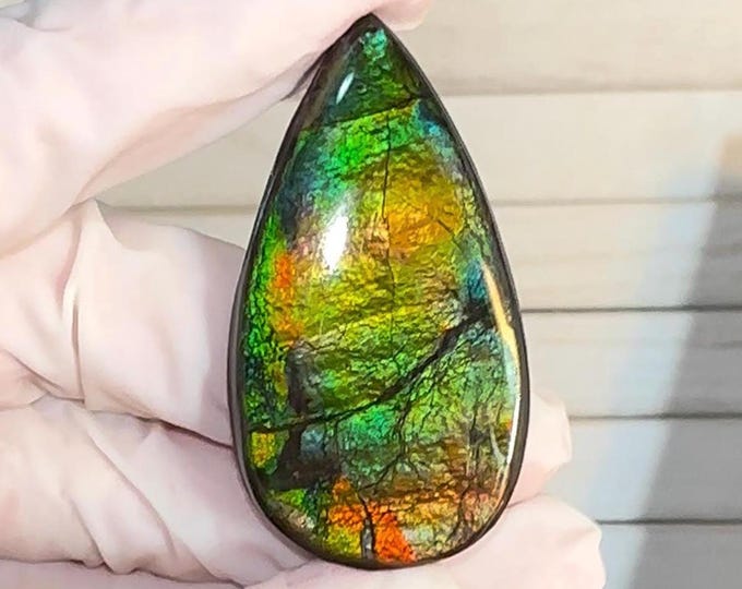 Loose Stone, Ammolite,freeform, Cabochon 48x24mm, Loose Gemstone ...