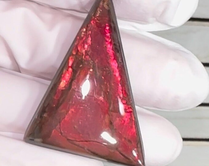 Ammolite,bright Red and Green, Coated Cabochon, Loose Stone 42mm Loose ...