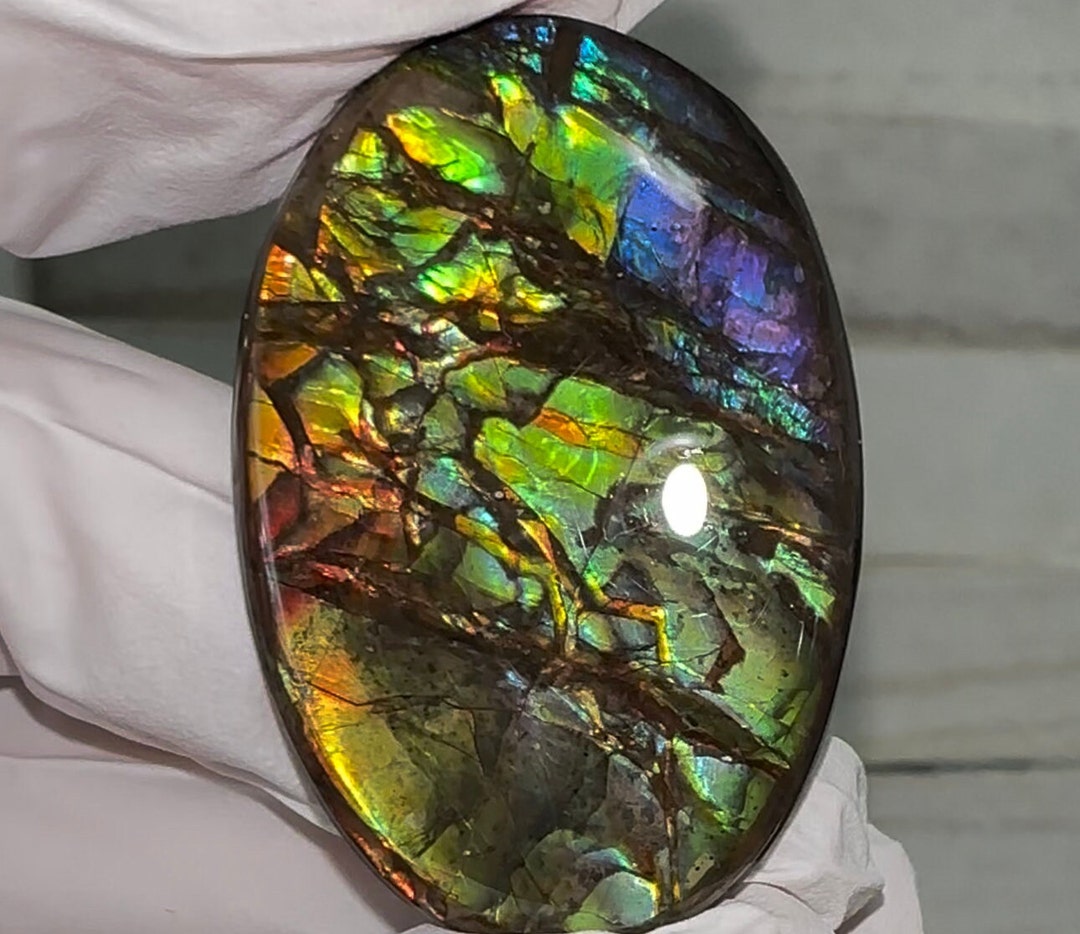 Loose Stone, Ammolite,freeform, Cabochon 43x29mm, Loose Gemstone ...