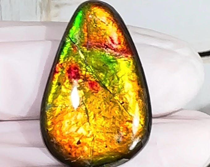 Loose Stone, Ammolite,freeform, Cabochon 31.5mm, Loose Gemstone ...