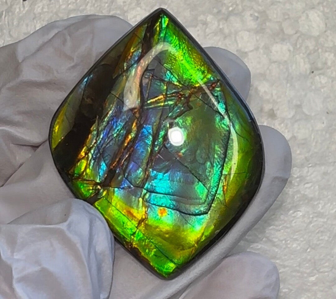 Loose Stone, Ammolite,freeform, Cabochon 37x29mm, Loose Gemstone ...