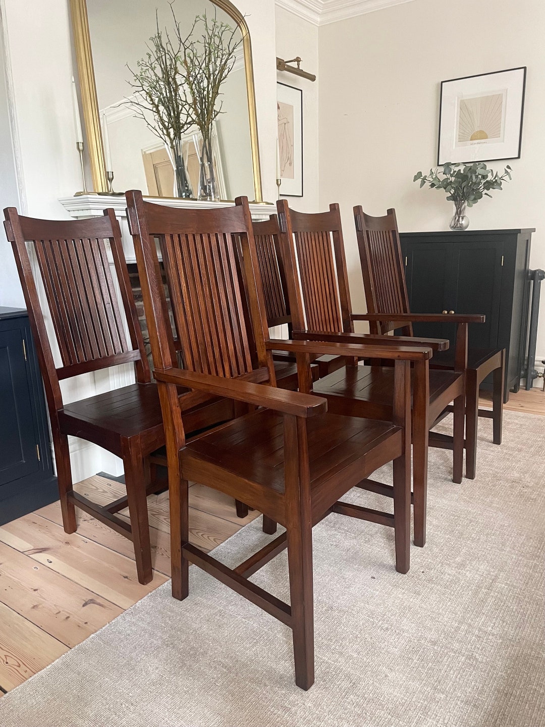 6 DINING CHAIRS - Lombok Reclaimed Indonesian Teak Solid Wood 4 X ...