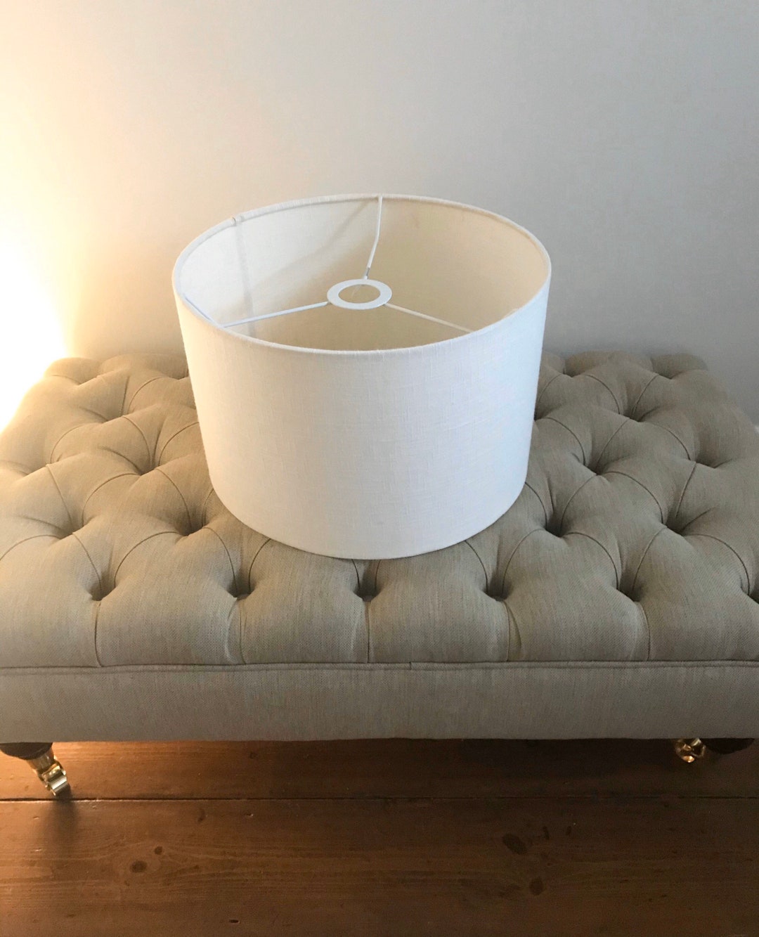 LAMPSHADE Stunning John Lewis Scandi Natural Slub DRUM Light Shade ...