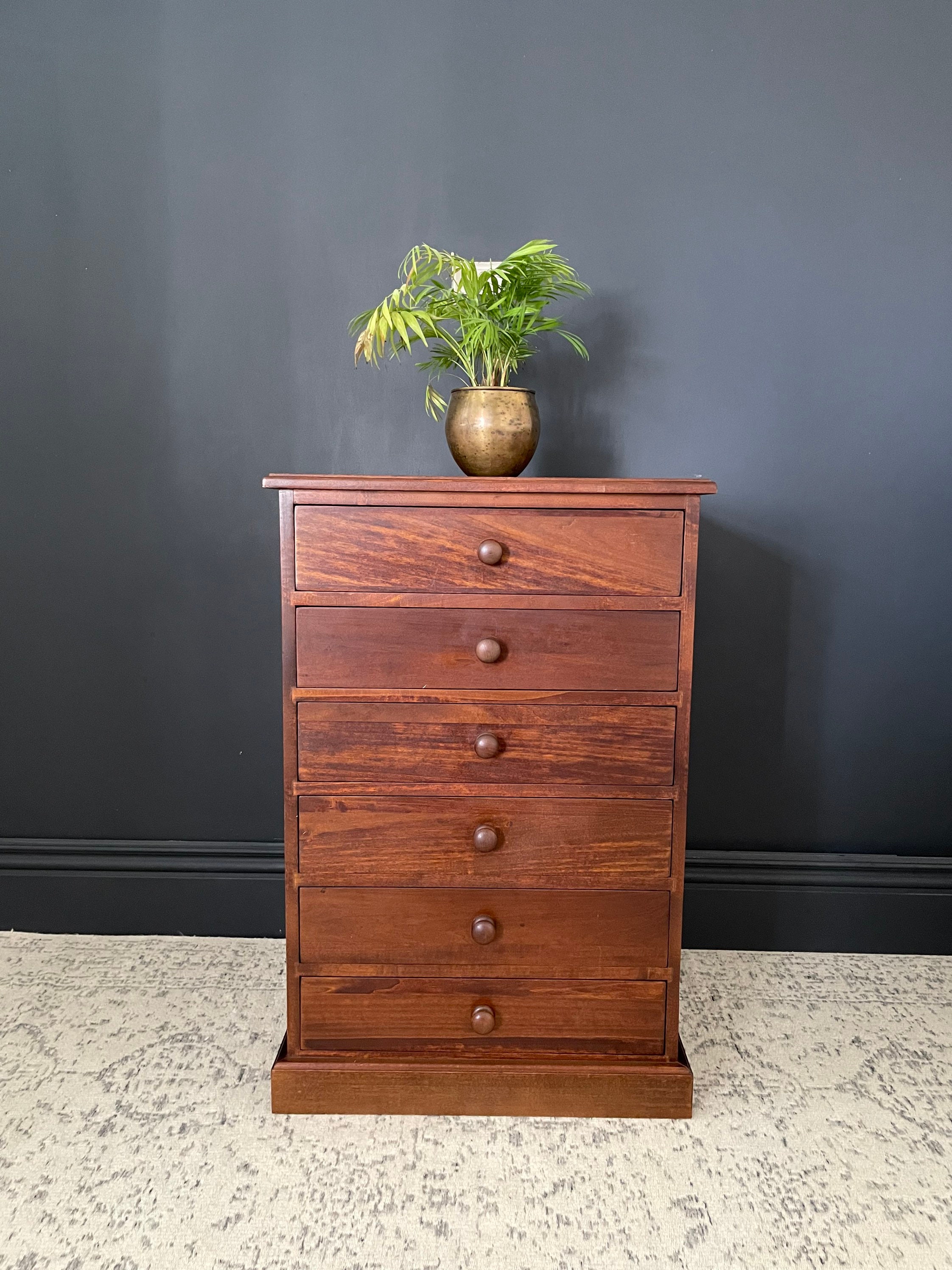 TALLBOY - Small Compact Solid Wood Drawers 6 Drawers - DELIVERY ...