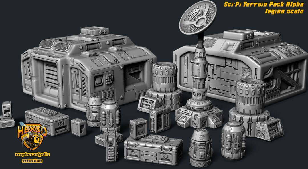 Hex3d 3D Printed Sci Fi Terrain Set for Tabletop Games Legion - Etsy