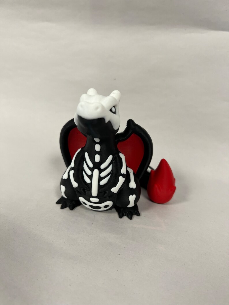 Scrazyone 3D Printed Pokemon Skeleton Charizard Mini Statue Figure ...