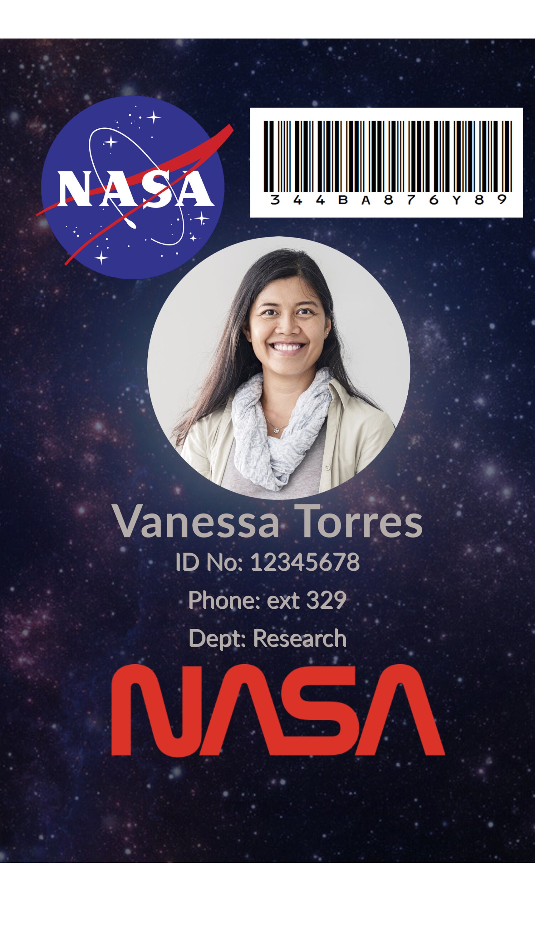 Customizable Novelty nasa id Badge Space Cadet SpaceX | Etsy