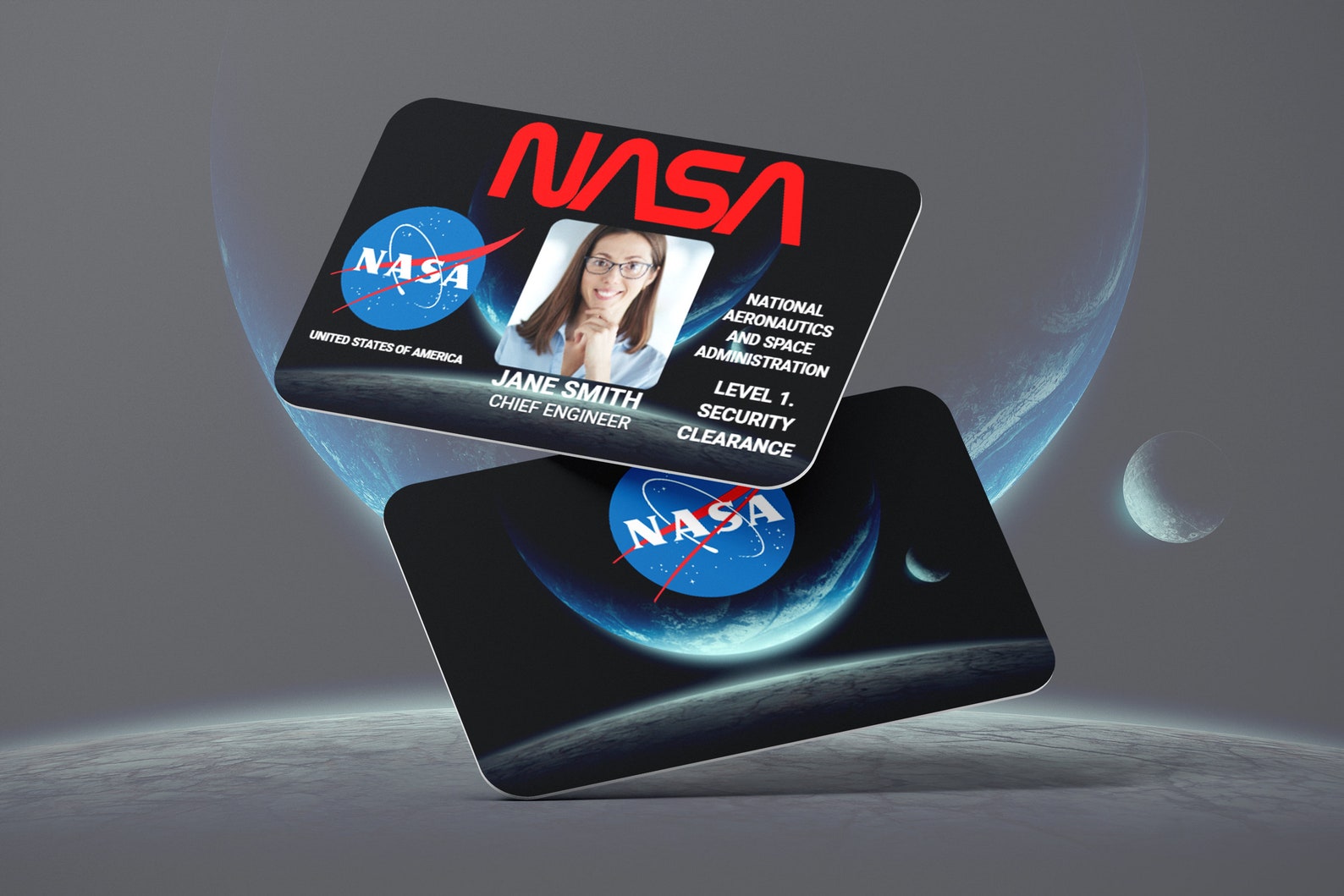 Novedad personalizable nasa id Badge Tarjeta de | Etsy