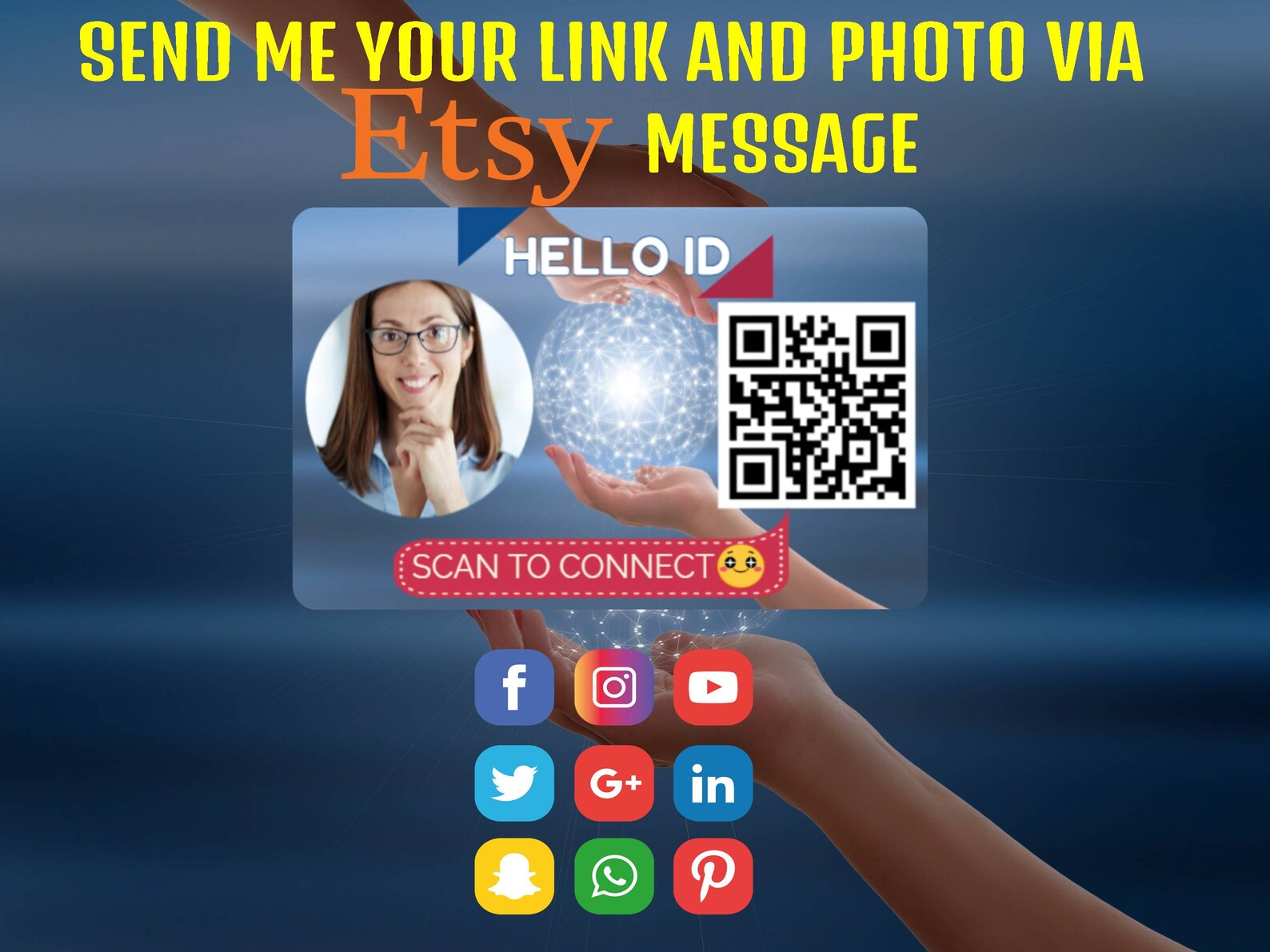 Personalized Custom QR Card Hello ID Best Way To Connect | Etsy