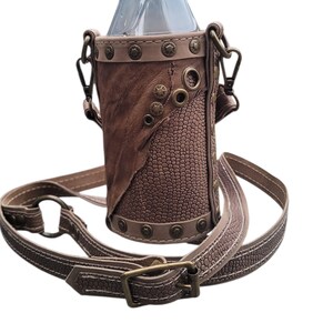 Leather Water Bottle Holder, Dystopian Water Bottle Carrier, Post ...