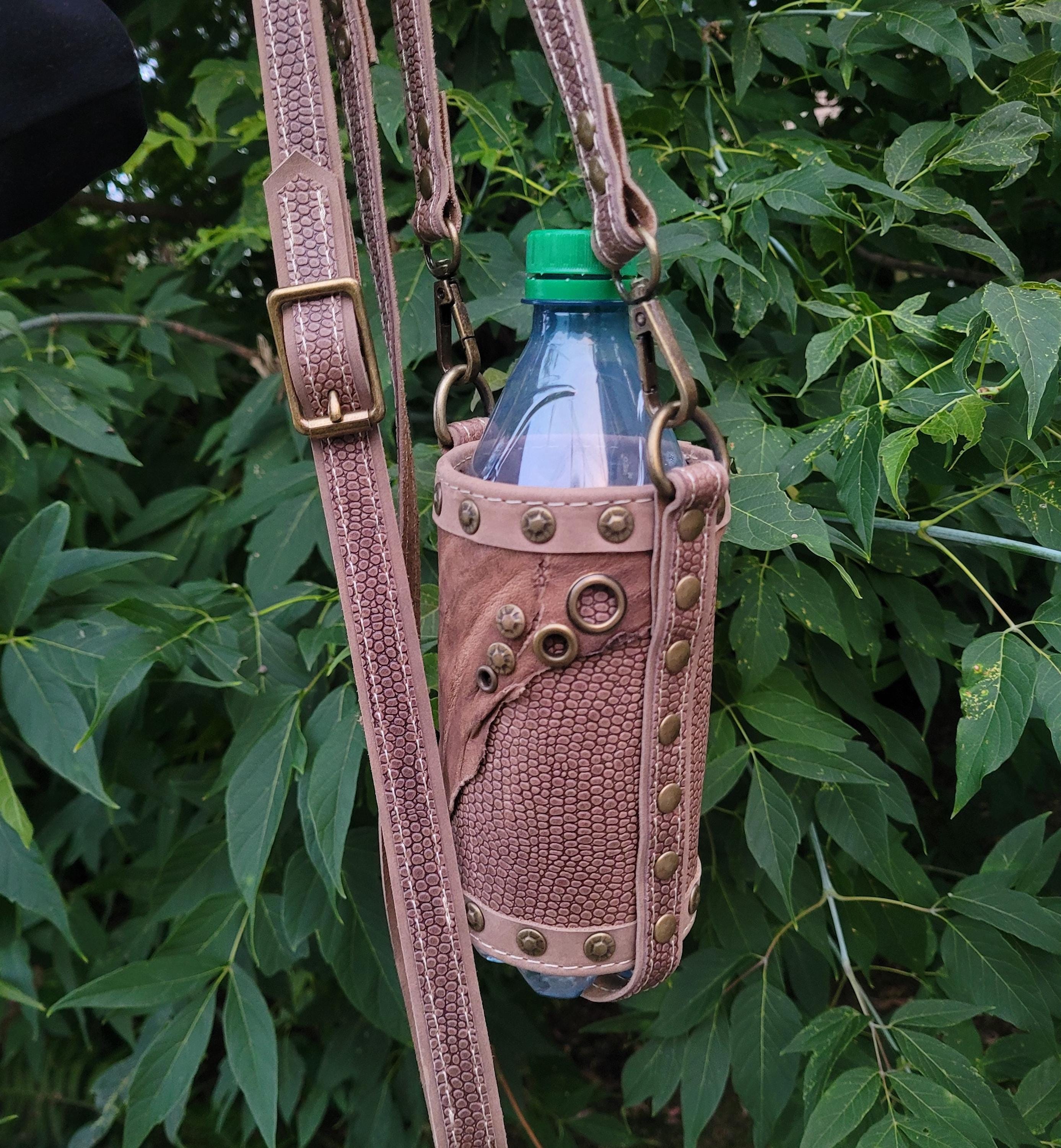 Leather Water Bottle Holder, Dystopian Water Bottle Carrier, Post ...