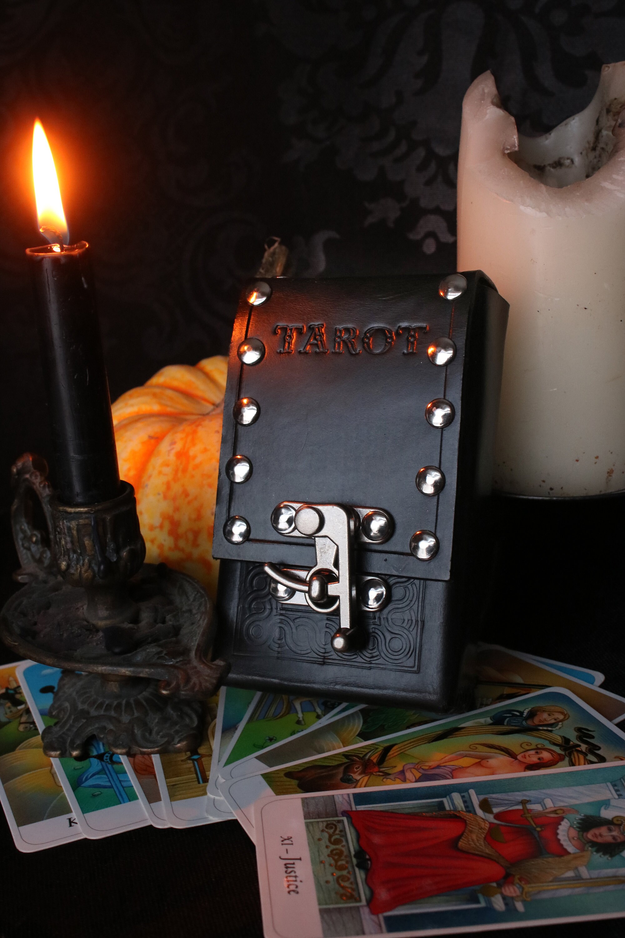 Tarot bag tarot card box leather tarot card holder | Etsy