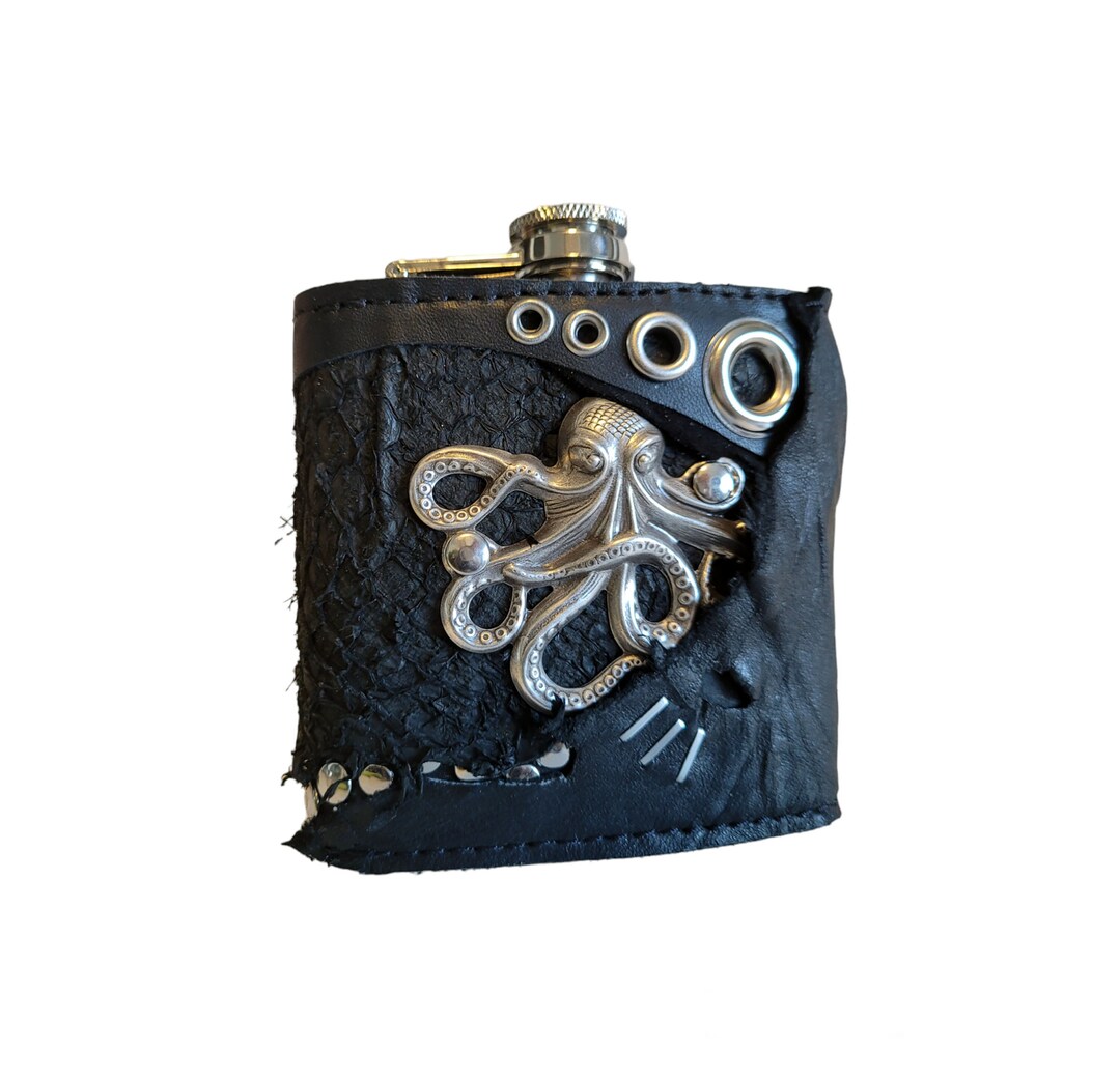Octopus Kraken Leather Flask for Pirate Costume Renaissance Fair or ...