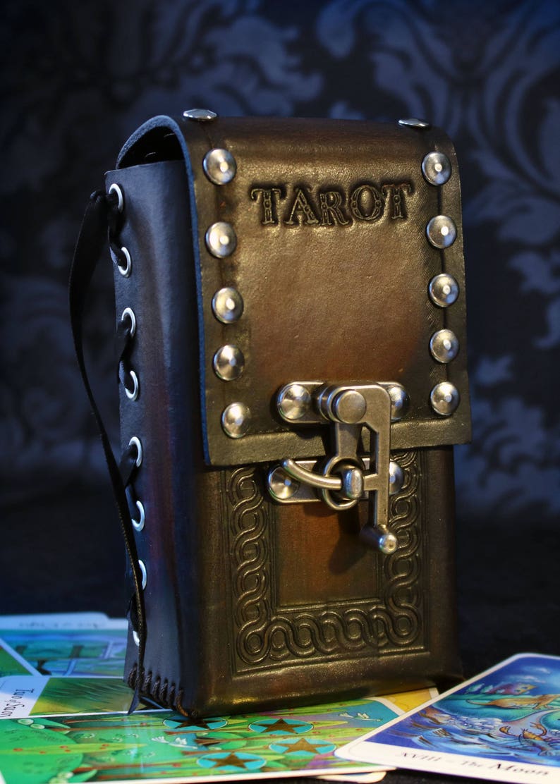 Leather TAROT BOX , Tarot Bag, Tarot Card Box , Custom Tarot Case ...