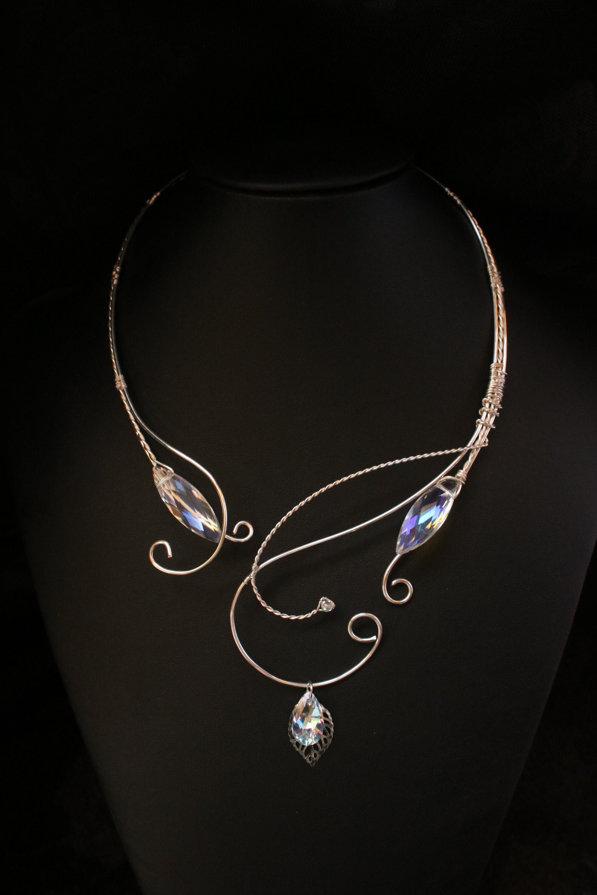 Elvish Open Collar Necklace, Elven Necklace, Torc Necklace, Medieval ...