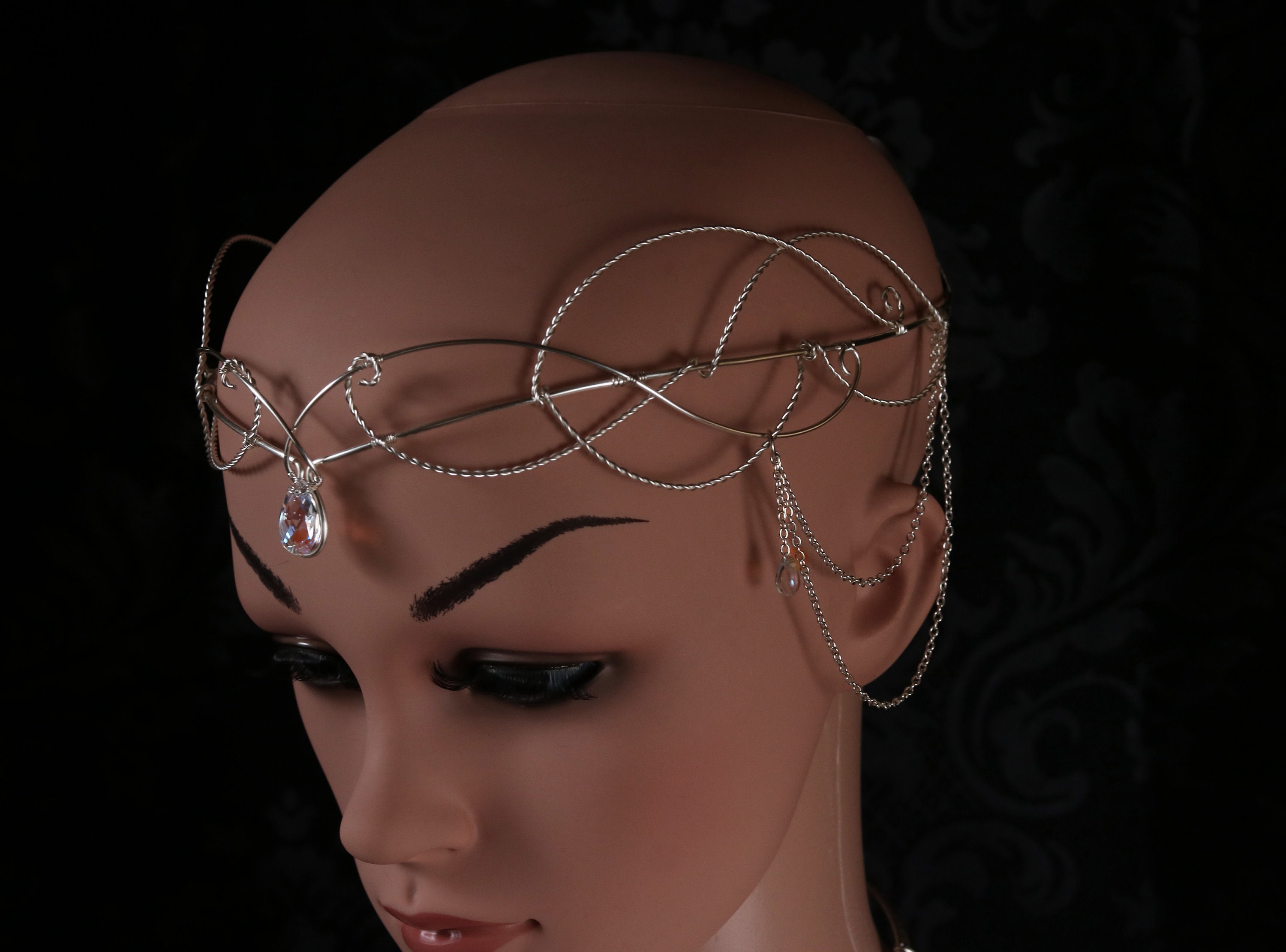 Arwen , Circlet , ELVEN CROWN , Elvish Circlet , LOTR Headpiece With Crystal , Medieval ...
